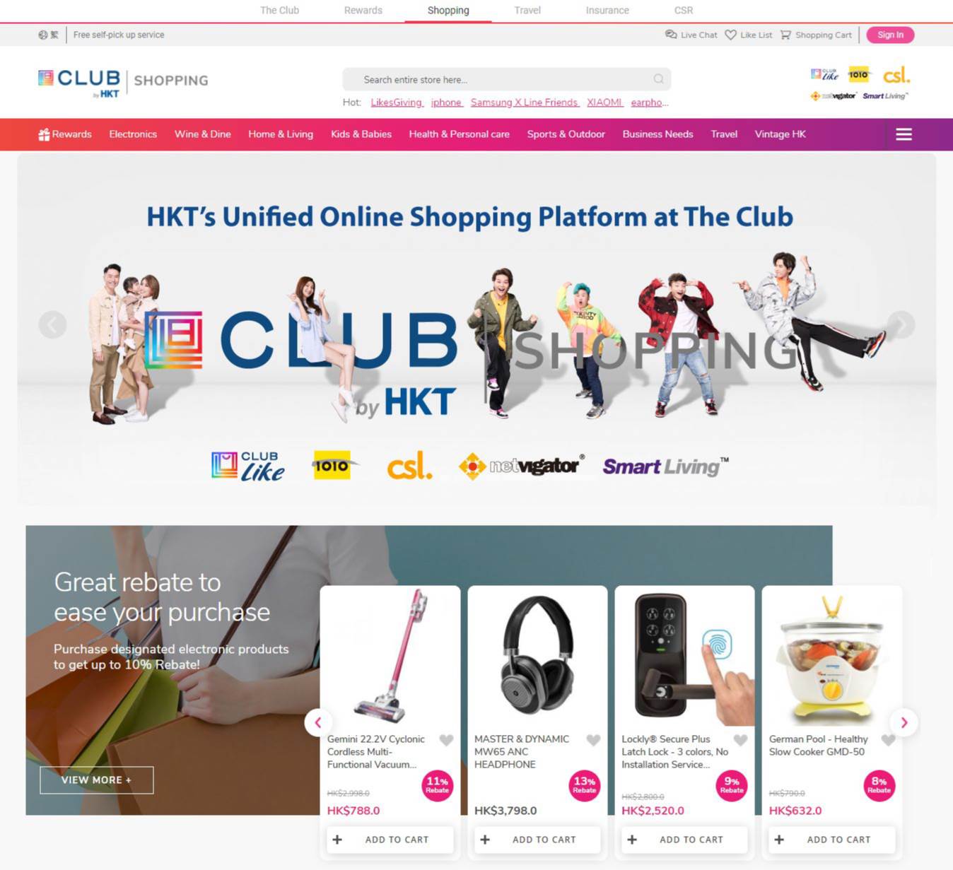 HKT launches unified online shopping platform at The Club