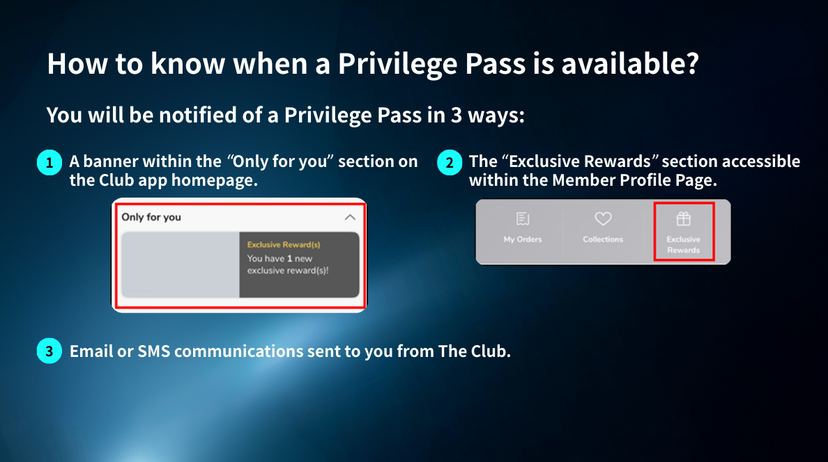 Privilege Pass for The Club Accounts linked with Mox Card